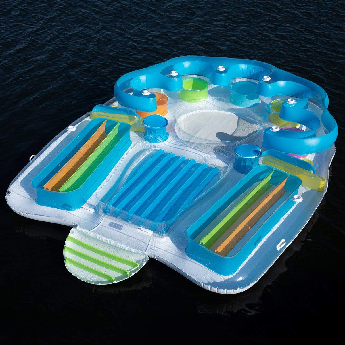 Tropical Tahiti Floating Island Inflatable Raft 7 Person! Built-in Inf ...